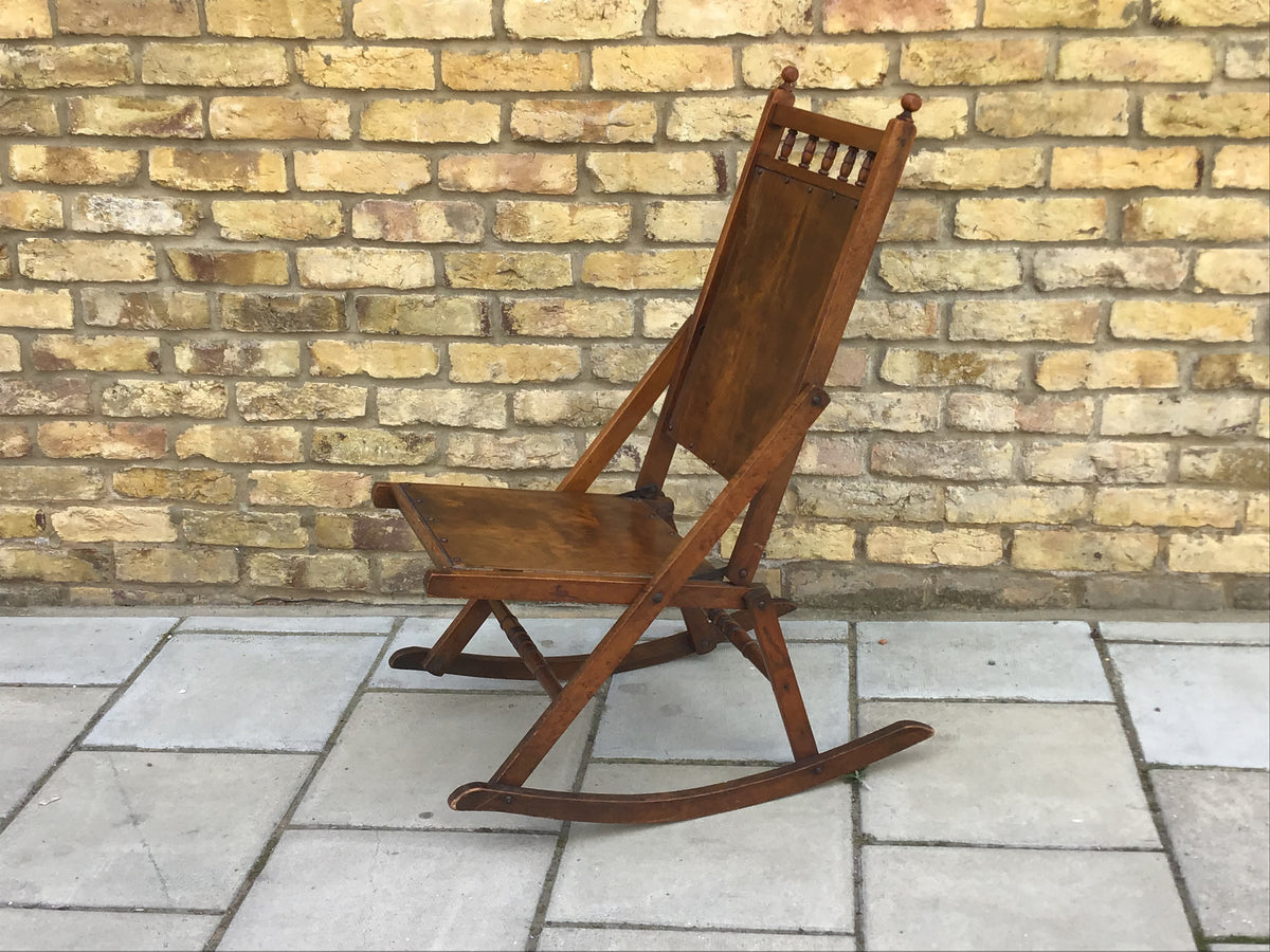 Edwardian Antique Folding Rocking Chair – Bleu Furniture